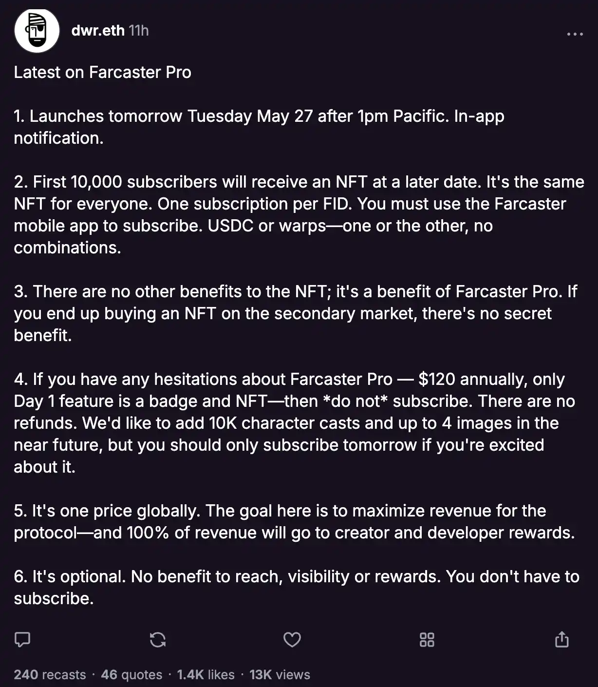 Farcaster要开Pro会员服务了，值得冲吗？ - 币界网